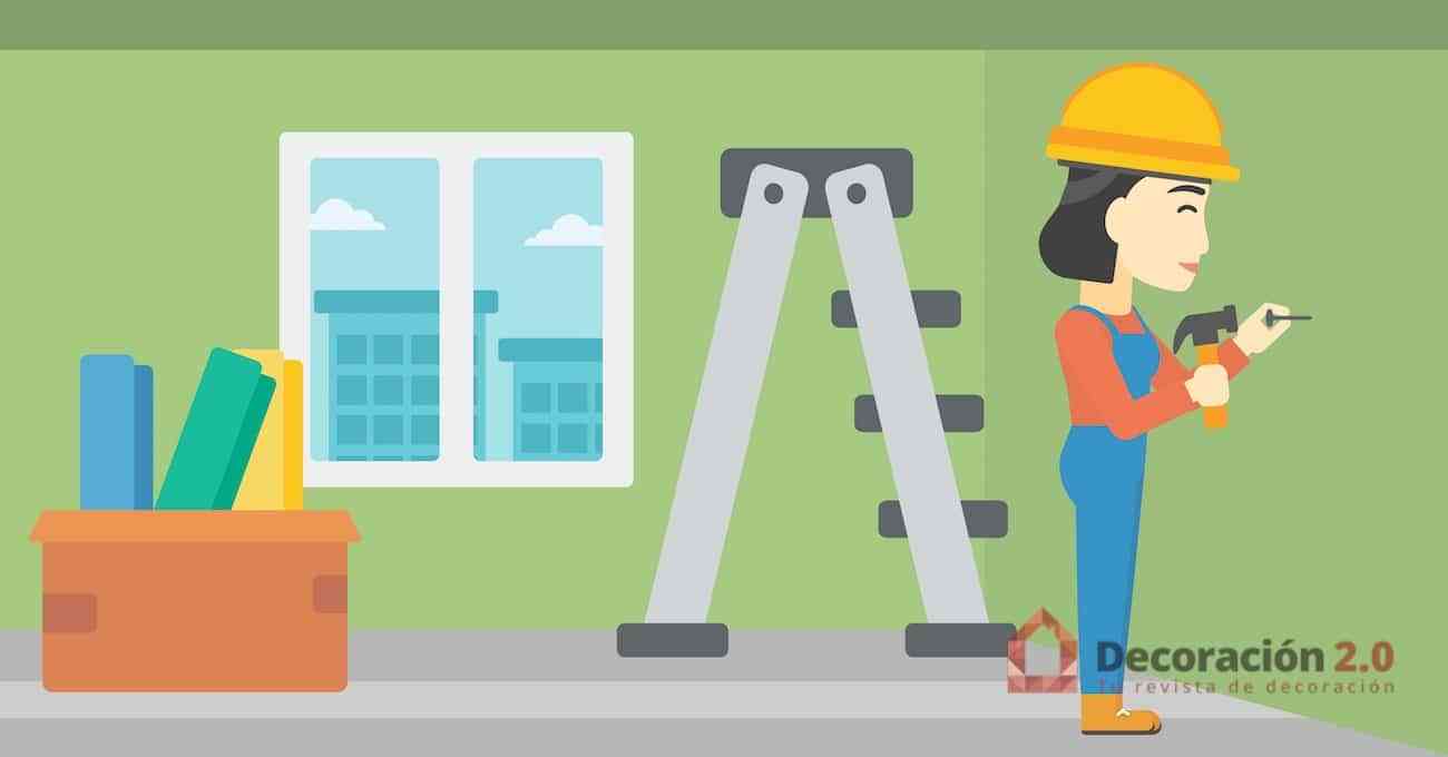 Ilustración de como clavar un clavo en pared