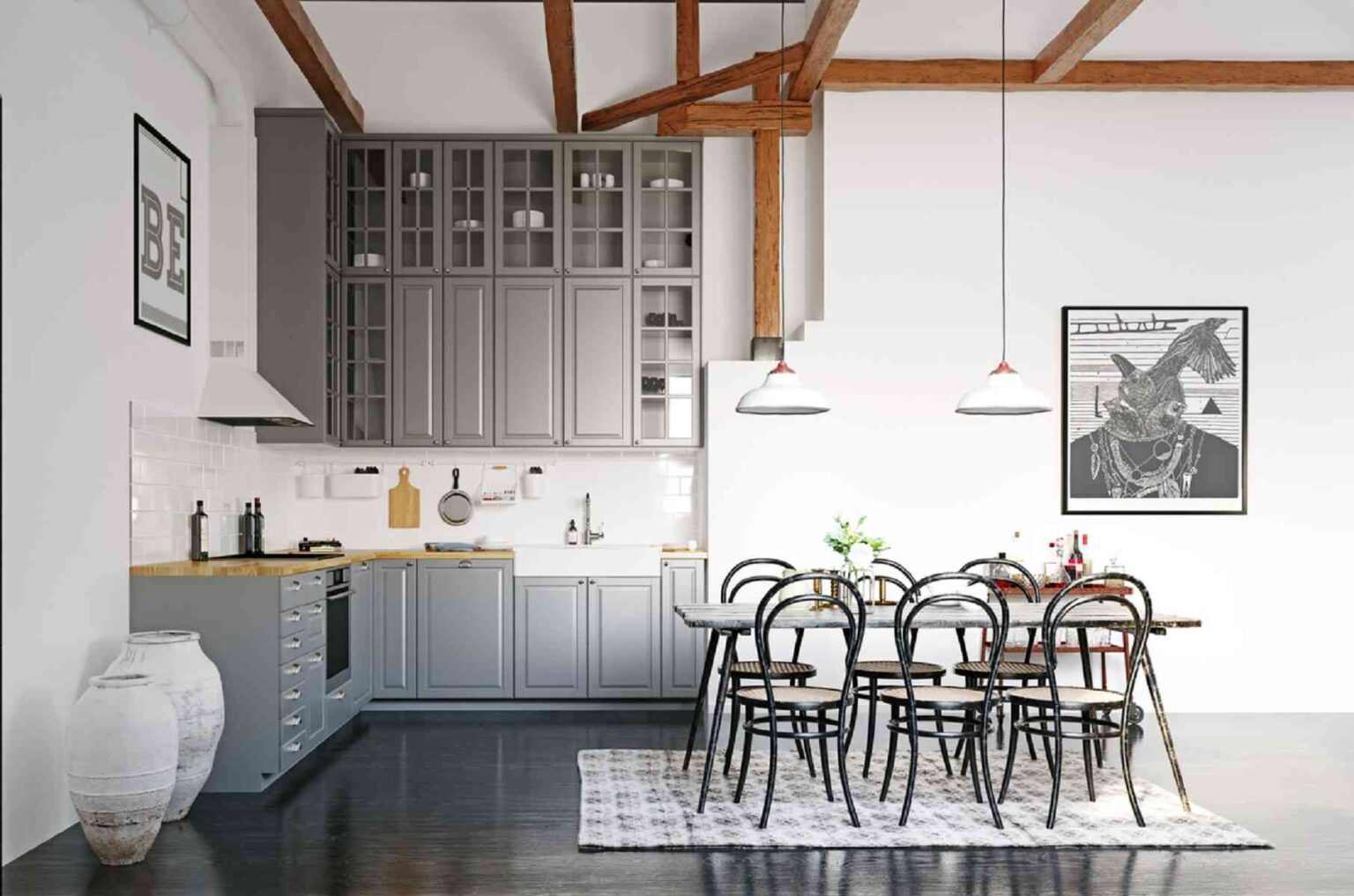 Cocinas decoradas en gris: atrevidas y acogedoras