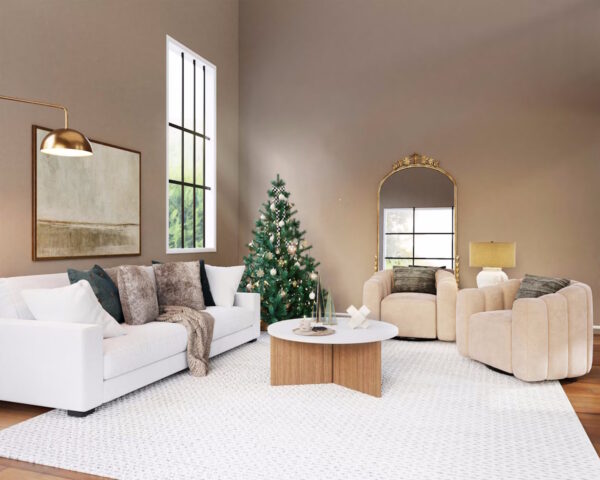 Diseño contemporáneo con la serena belleza del beis y el blanco para el ...